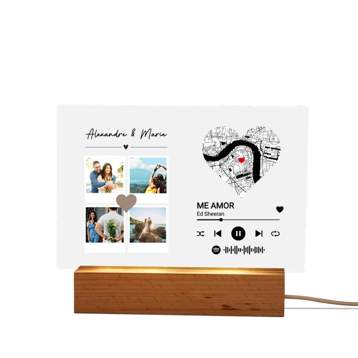 Collage Spotify & Carte - Plaque Cristal Acrylique – Loomine