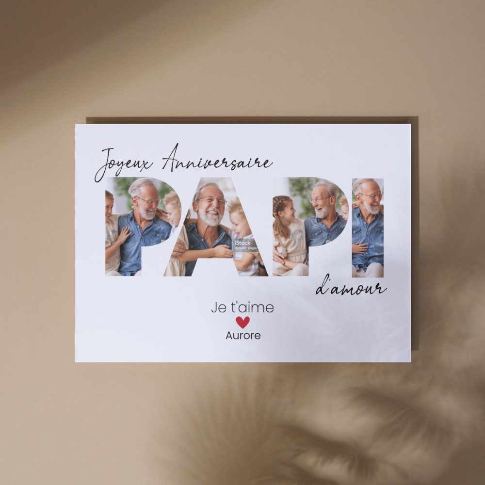 Joyeux Anniversaire Papi - Toile Personnalisée – Loomine